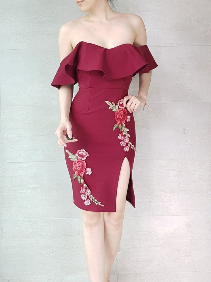 Kosha Off Shoulder A-Line Dress | Jolivia Co